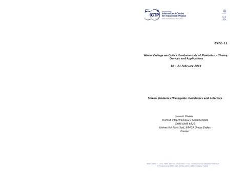 Silicon Photonics Waveguide Modulators And Detectors Docslib
