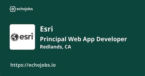 Esri Is Hiring Principal Web App Developer Usd 99k 156k Redlands Ca Vuejs Nodejs Html Css