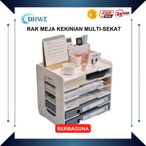 Jual Dhwe Rak Susun Penyimpanan File Kantor Rak Buku Serbaguna Tempat Kertas Letter File