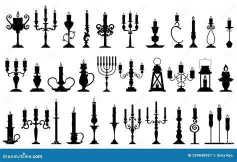 Siluetas De Ilustraciones Vectoriales De Candlestics Ilustración Del
