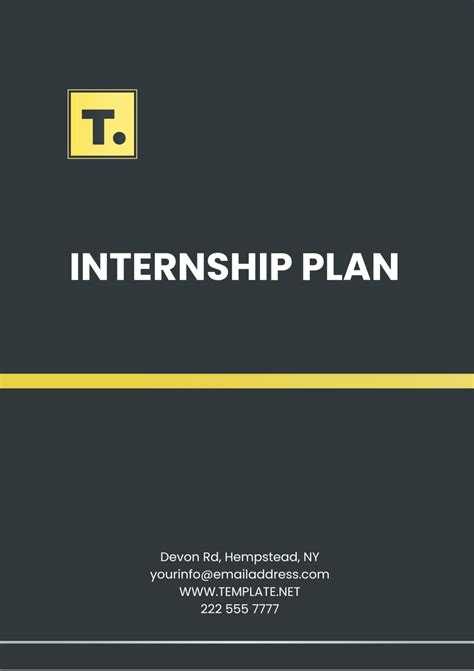 Free Internship Plan Template To Edit Online