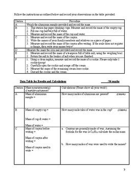 Mole Concept Chemistry Lab By Chemistry Solutions Tpt