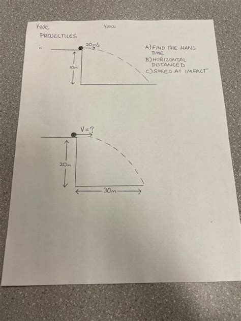 Solved New Kode PROJECTILES 20ls î A FIND THE HANG TIME B Chegg com