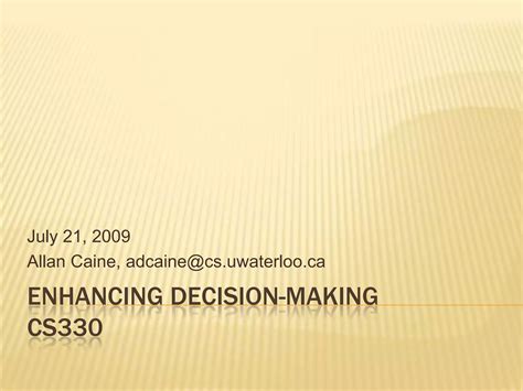 Enhancing Decision Making Ppt