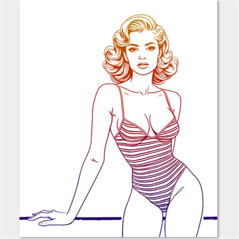 Retro Glam Figure 1970s Pin Up 1970s Style Posters And Art Prints