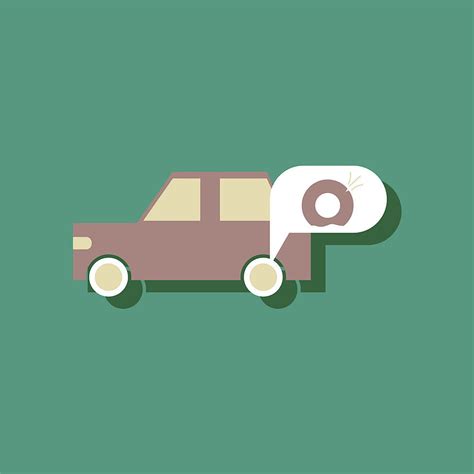 Flat Icon Design Collection Car And Punctured Vector Eps Ai Uidownload
