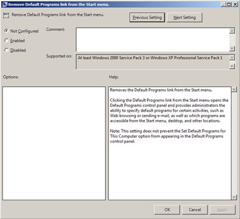 Group Policy Setting Of The Week 10 â€“ Remove Default Programs Link