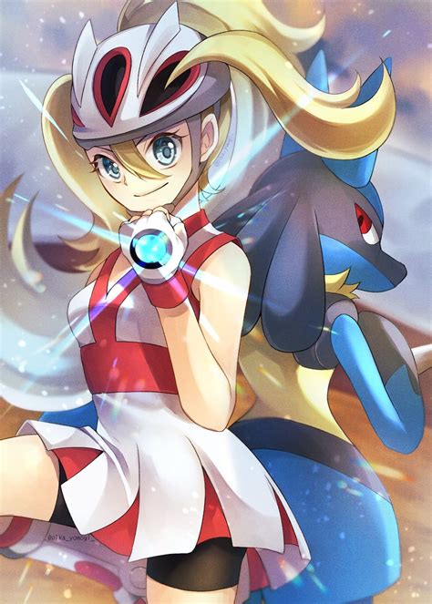 Lucario And Korrina Pokemon And 1 More Drawn By Yomogi Black Elf