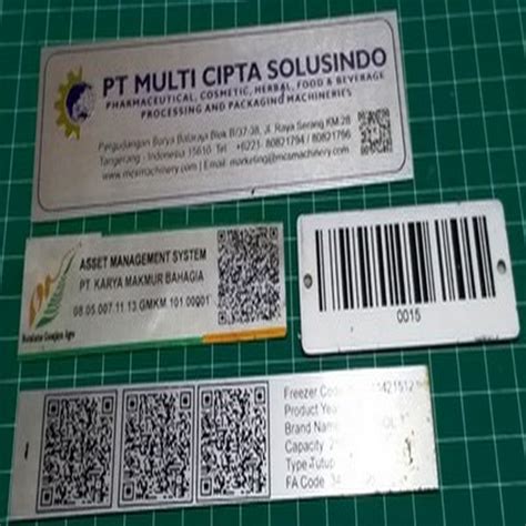 Nameplate Mesin Aluminium Nameplate Mesin Stainless Steel Nameplate