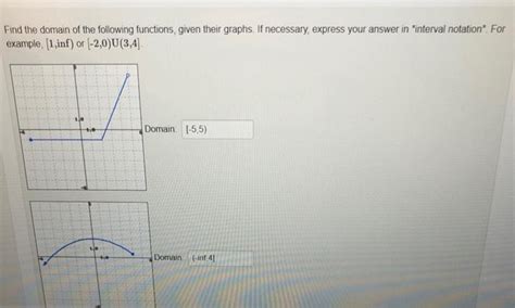 solved find the domain of the following functions given