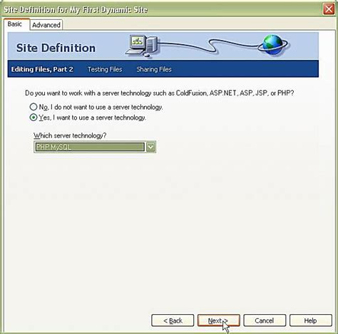 Set Up A Phpmysql Site In Dreamweaver