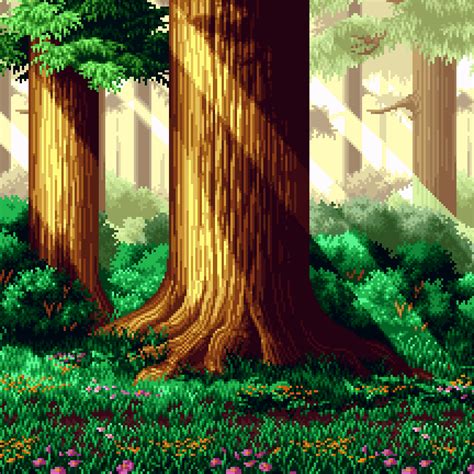 8bit Forest Pixel Art Landscape Pixel Art Pixel Art Background