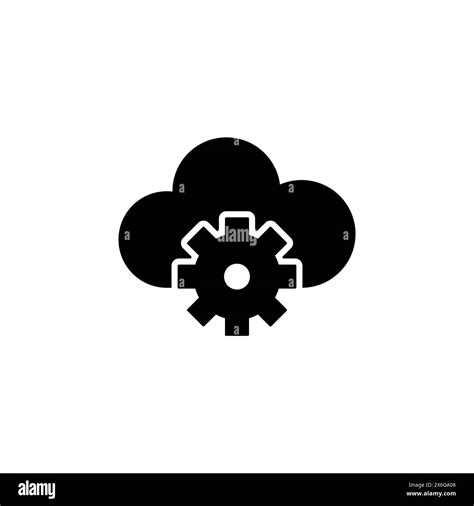 Cloud Storage Settings Flat Vector Icon Simple Solid Symbol Isolated On White Background Cloud