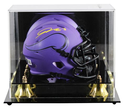 Vikings Jordan Addison Signed Rave Speed Mini Helmet W Case Bas Witnessed
