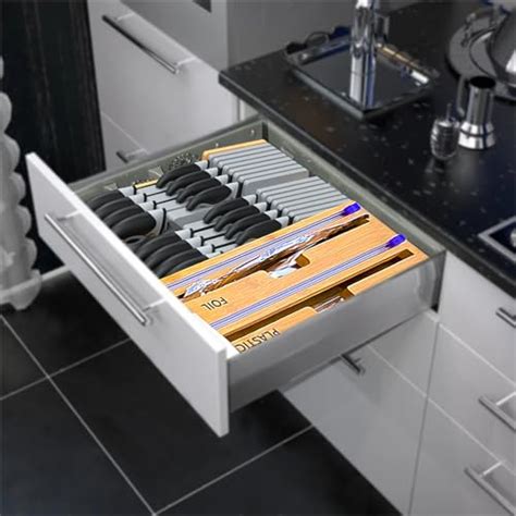 In Drawer Knife Block Set Without Knives Kitchen Gray Drawer Steak Knife Holder