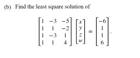 Solved B Find The Least Square Solution Of Chegg