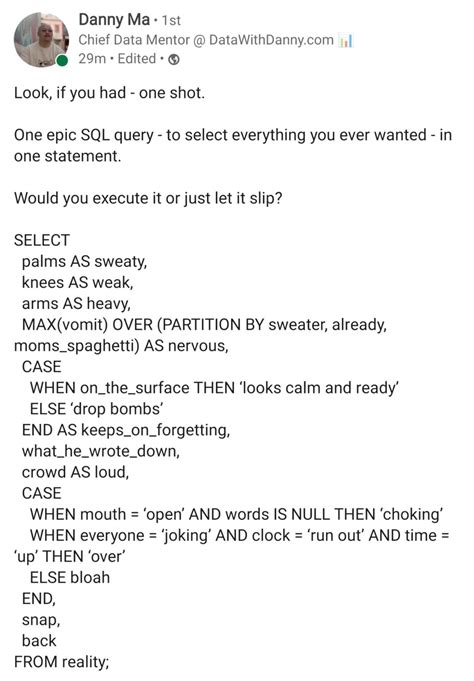 Lubomir Bednar On Linkedin Sql Plsql Plsqldeveloper Mis Mistv Mira Funny