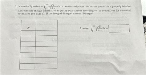 Solved S₁ 12 2 Numerically Estimate Dx To Two Decimal
