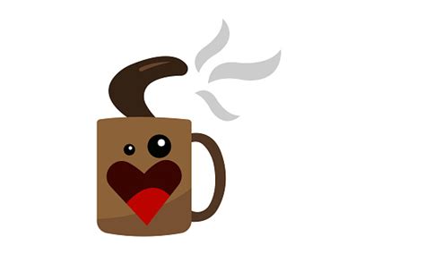 흰색 배경에 어두운 갈색 음료와 향기로운 증기의 스플래시와 재미 커피 컵 갈색에 대한 스톡 벡터 아트 및 기타 이미지 갈색 놀라움 마실 것 Istock