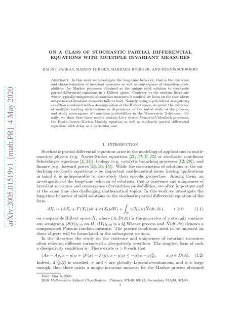 2005 01519v1 Pdf Stochastic Process Markov Chain