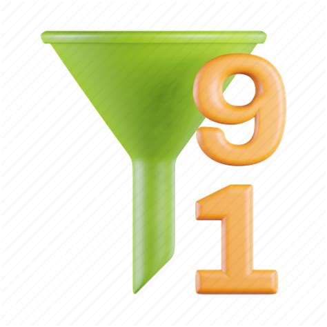 Sort Descending Funnel Sorting Filtering Order Number 3d