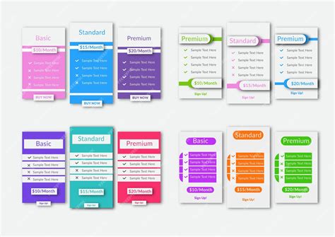 Premium Vector Modern Pricing Table Design Big Set Table Price Comparison Design Template