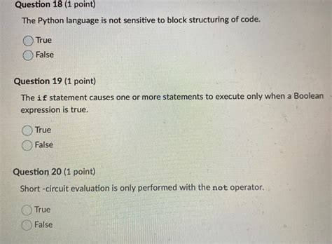 Solved Question 18 1 Point The Python Language Is Not