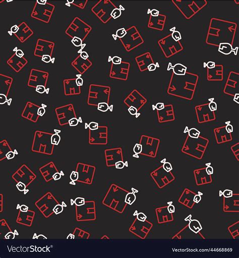 Line Delivery Package Box With Fragile Content Vector Image