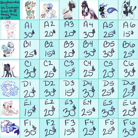 Oc Grid Adopts By Sinfulmochi On Deviantart