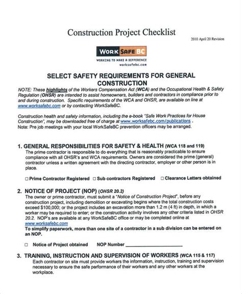 Project Checklist 14 Examples Format How To Create Pdf