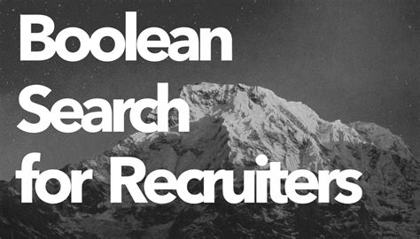 Boolean Search For Recruiters