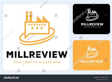 Mill Review Logo Design Template Stock Vector Royalty Free 2488677583