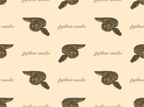 Premium Vector Python Snake Cartoon Character Seamless Pattern On Orange Background