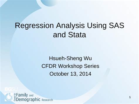 Pdf Regression Analysis Using Sas And Stata · Regression Analysis Using Sas And Stata