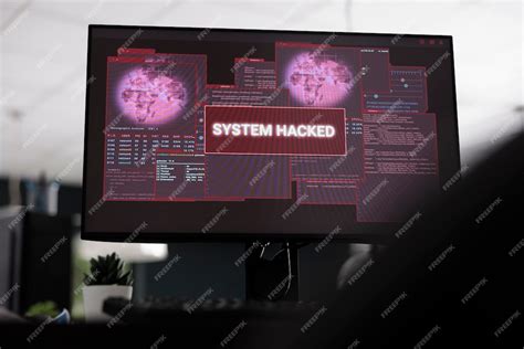 Premium Photo Computers Displaying Hacked System Alert Message