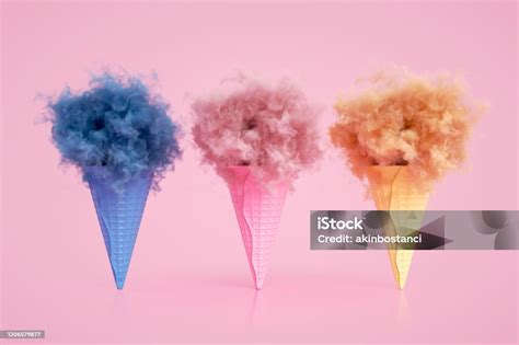 구름아이스크림 콘 미니멀 한 초현실적 인 여름 개념 3d 추상 배경 구름에 대한 스톡 사진 및 기타 이미지 구름 3차원 형태 분홍 Istock