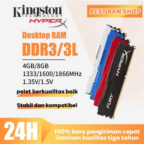 Kingston Hyperx Fury 4gb 8gb Ddr3l Ram 1333mhz 1600mhz Desktop Memory 240 Pins 1 35v Dimm Gaming