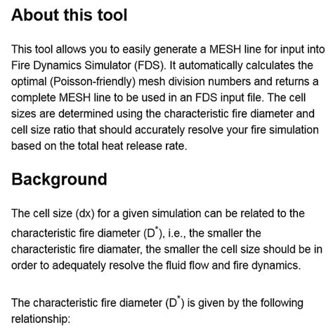 Fds Mesh Size Calculator Utfrg