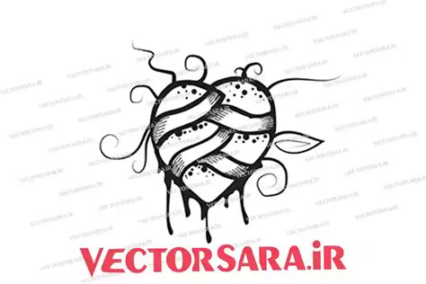 طرح تاتو ریز طرح قلب برای تاتو تاتو قلب زخمی💔 وکتور سرا