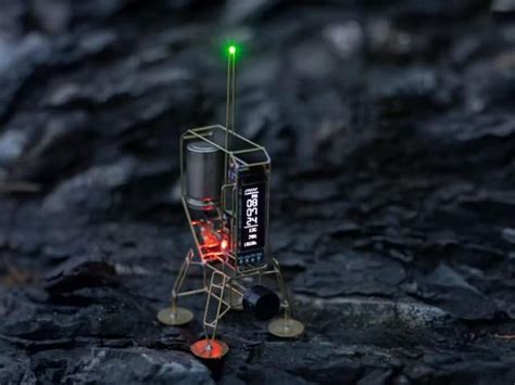 A Small Planetary Lander Inspired Circuit Sculpture That Displays Time Temperature Humidity