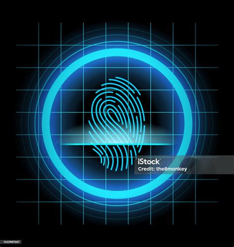 Fingerprint Identification Futuristic Technology Scan Fingerprint Security Or Identification