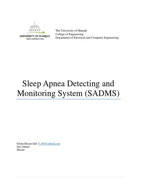 Sleep Apnea Detecting And Monitoring System Sadms Pdf Sleep Apnea Sleep