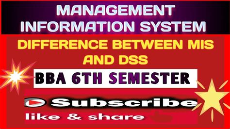 Difference Between Mis And Dss Youtube