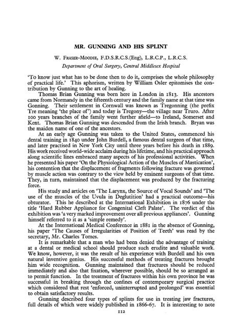 Mr Gunning And His Splint Pdf Download Free Pdf Tooth Medical Specialties