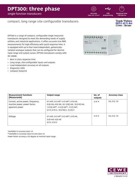 Dpt300 Single Function Transducer Cewe Download Free Pdf Ac Power Mains Electricity