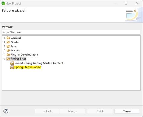 generate a spring boot project using initializr and sts