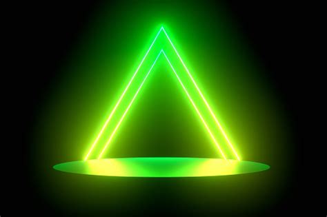 자외선 네온 레이저 빛나는 라인 빈 제품 스탠드와 추상 3d 배경 플랫폼 검은색에 대한 스톡 사진 및 기타 이미지 검은색 녹색 번개 Istock