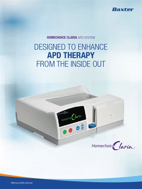 Homechoice Claria Apd System Overview Pdf Dialysis Hemodialysis