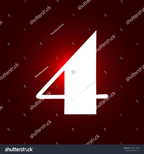 Number Four Numbering Vector Illustration Stock Vector Royalty Free
