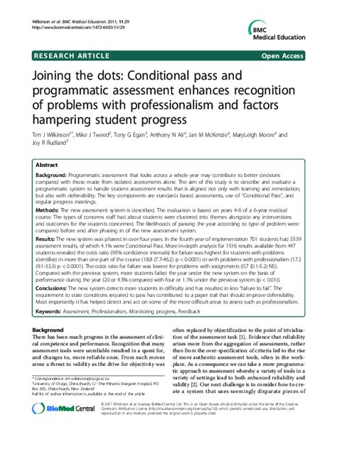 Pdf Joining The Dots Conditional Pass And Programmatic Assessment